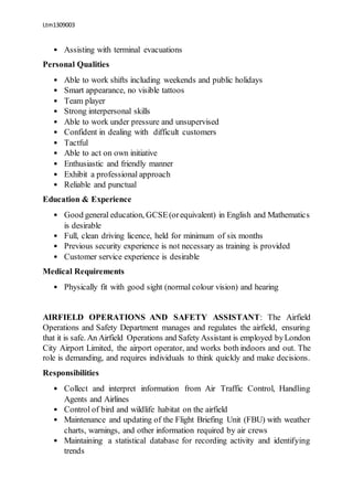 Job roles in aviation | DOCX