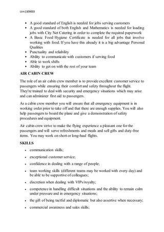 Job roles in aviation | DOCX