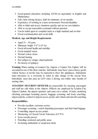 Job roles in aviation | DOCX