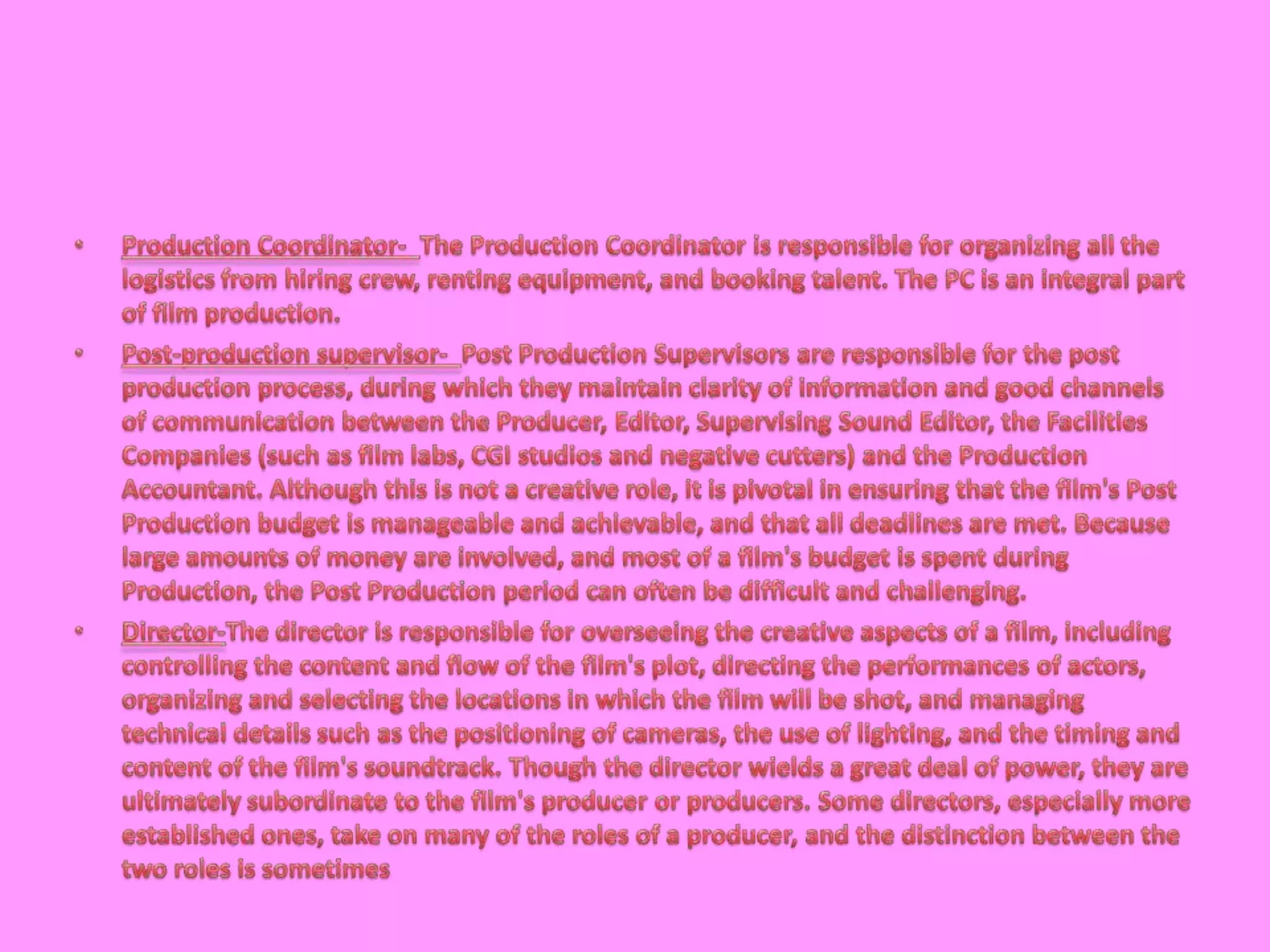 Job roles in film production | PPTX