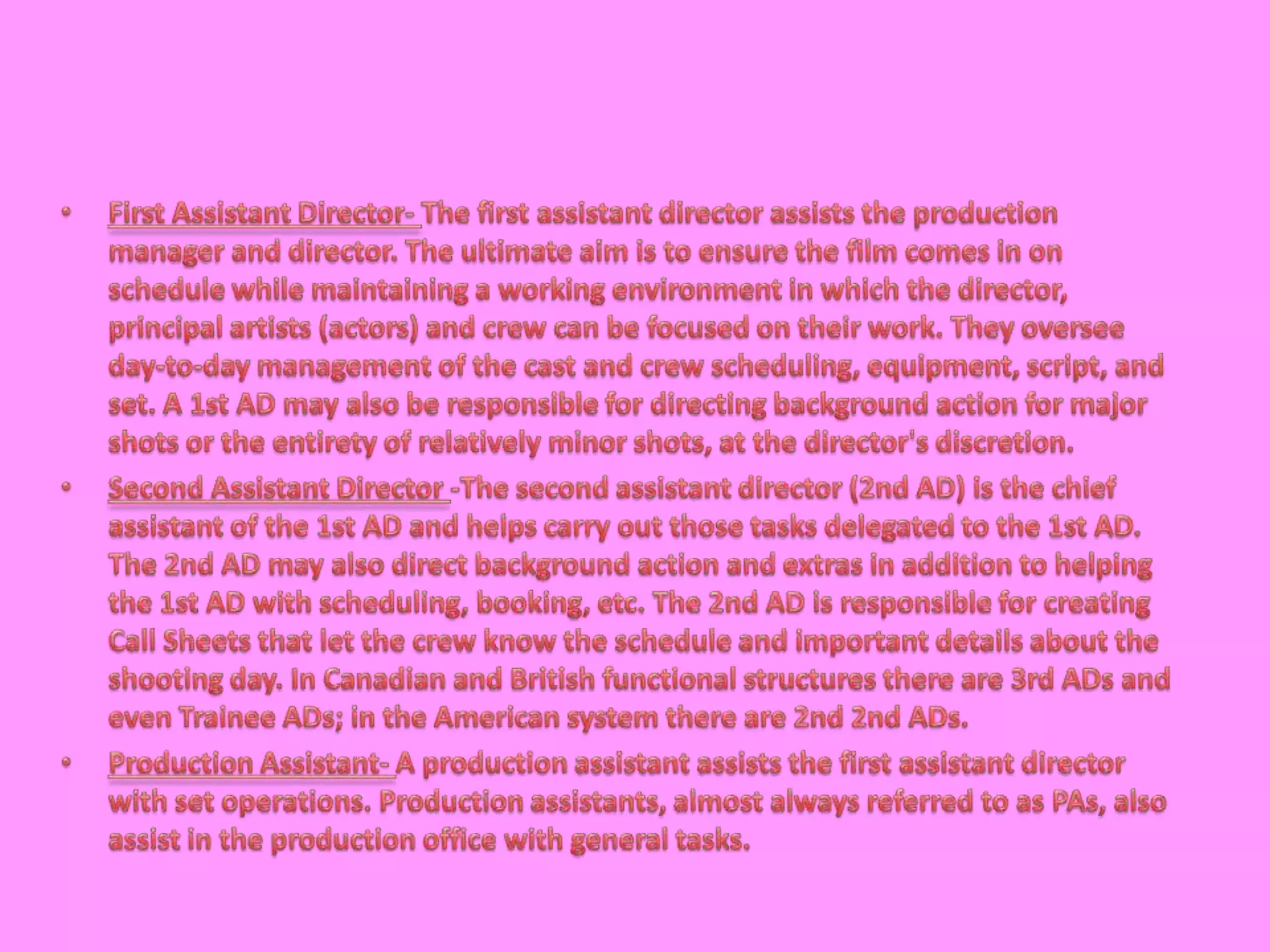 Job roles in film production | PPTX