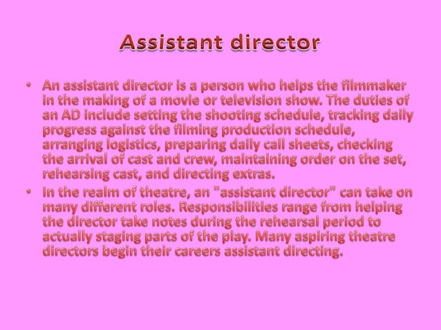 Job roles in film production | PPTX | Video Production | Content Production