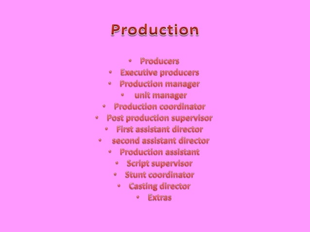 Job roles in film production | PPTX | Video Production | Content Production