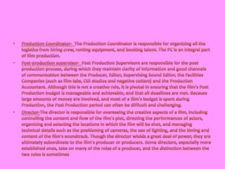 Job roles in film production | PPTX