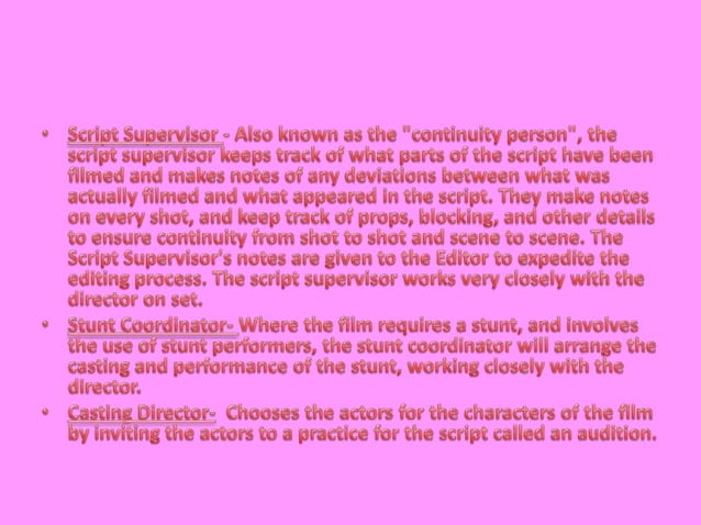 Job roles in film production | PPTX | Video Production | Content Production