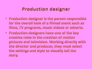 Job roles in film production | PPTX