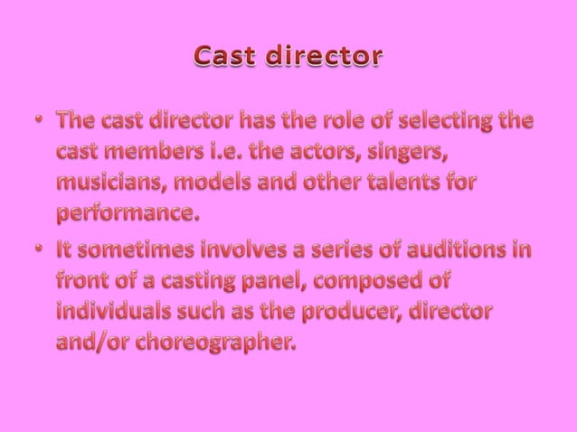 Job roles in film production | PPTX | Video Production | Content Production