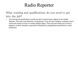 Job roles in radio | PPTX