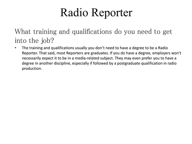 Job roles in radio | PPTX | Public Radio | Talk Radio