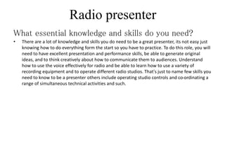 Job roles in radio | PPTX | Public Radio | Talk Radio