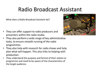 Job Roles In The Radio Industry | PPTX
