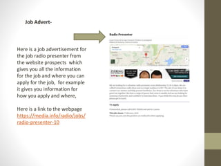 Job roles in radio | PPTX