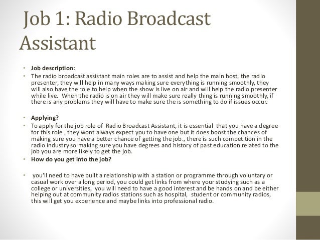 Job roles in radio