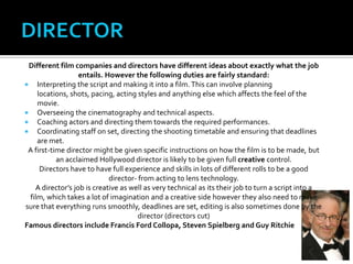 Job roles in the creative media industries | PPTX