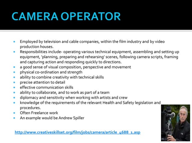 Job roles in the creative media industries | PPTX