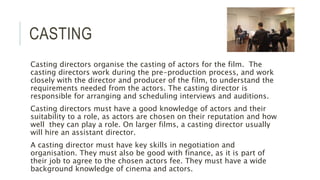 Job roles in the film industry | PPTX
