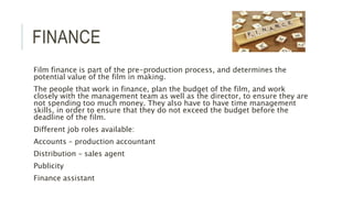 Job roles in the film industry | PPTX