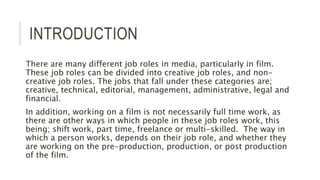 Job roles in the film industry | PPTX