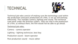 Job roles in the film industry | PPTX