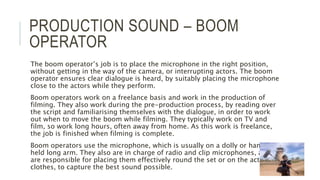 Job roles in the film industry | PPTX