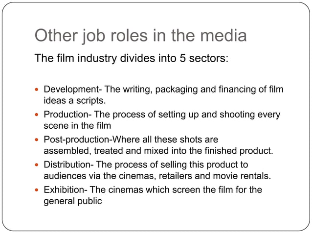 Job roles in the media | PPT