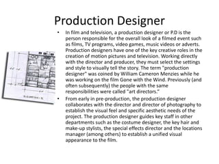 Job roles in the media industry | PPTX