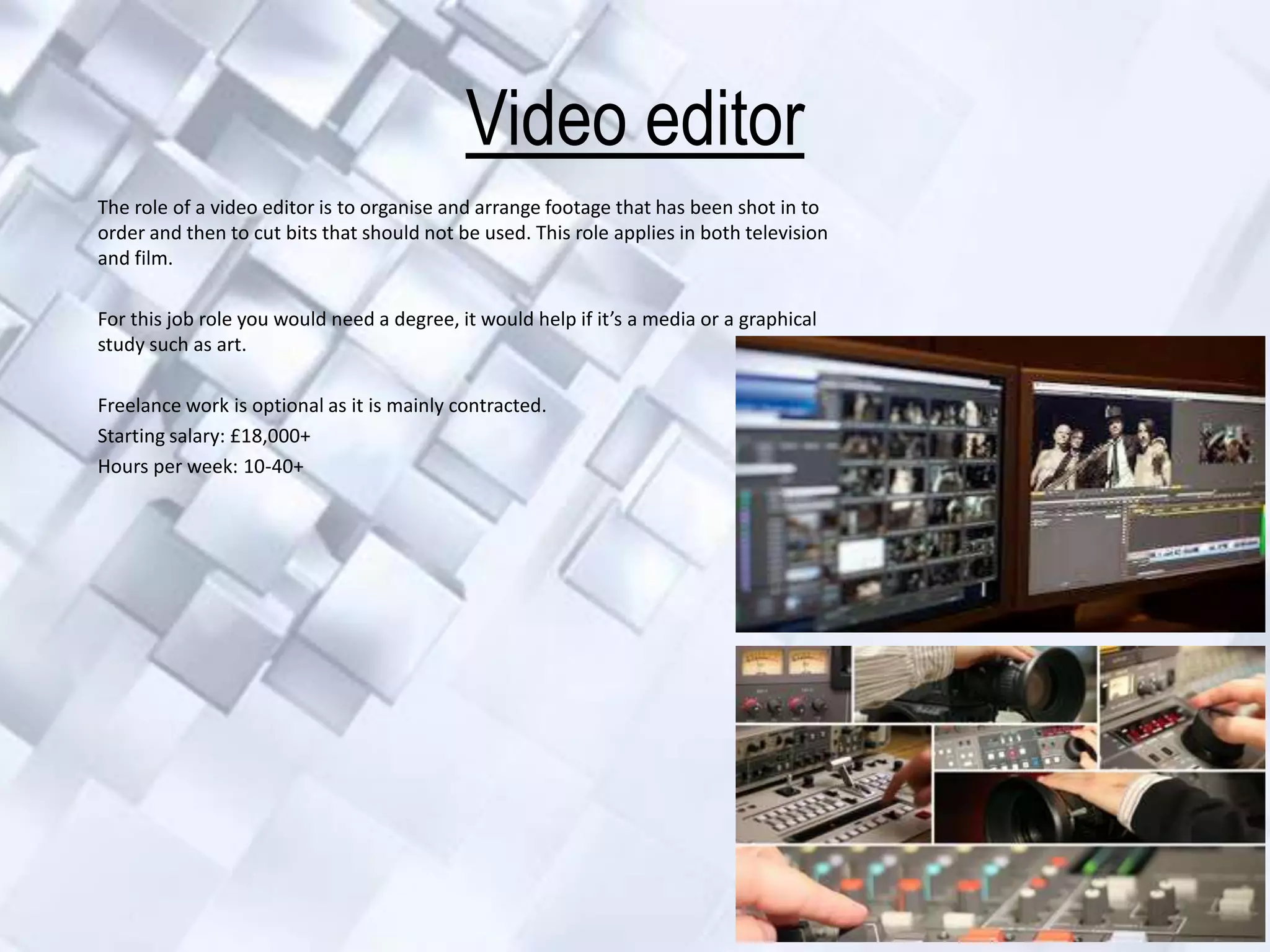 Job roles in the media industry | PPTX