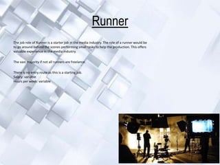 Job roles in the media industry | PPTX