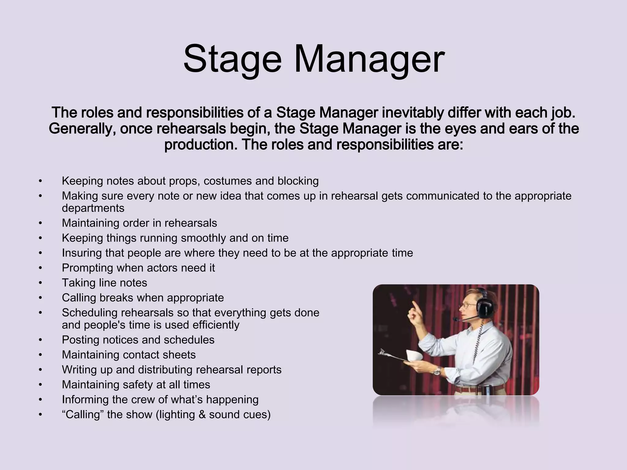 Job roles in the production arts industry | PPTX