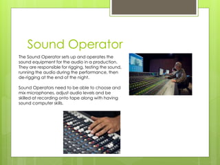Job roles in the production arts industry | PPT