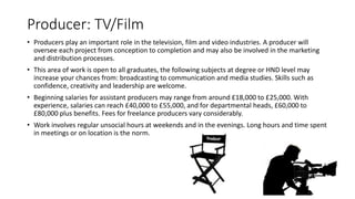 Job roles in the television and film industries 2 | PPTX