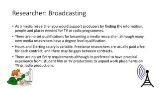 Job roles in the television and film industries 2 | PPT