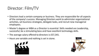 Job roles in the television and film industries 2 | PPTX