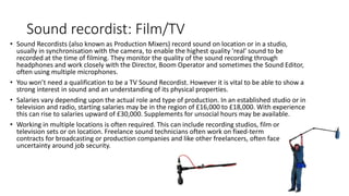 Job roles in the television and film industries 2 | PPT