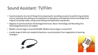 Job roles in the television and film industries 2 | PPT
