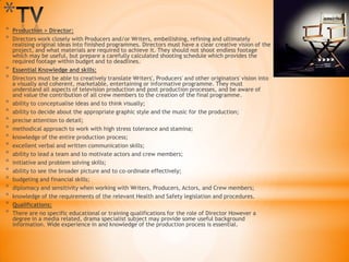 Job roles in tv | PPTX