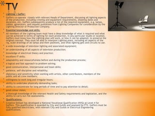 Job roles in tv | PPTX