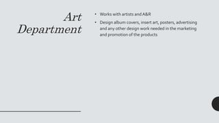 Job roles of a record label | PPTX