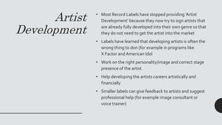 Job roles of a record label | PPTX