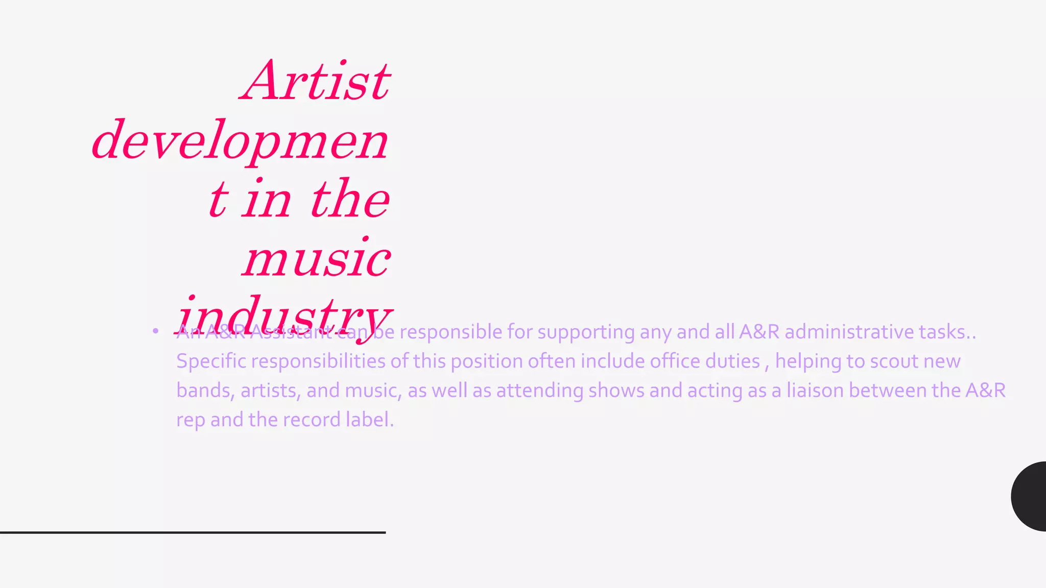 Job roles of a typical record label | PPT