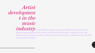 Job roles of a typical record label | PPT