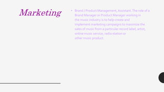 Job roles of a typical record label | PPT