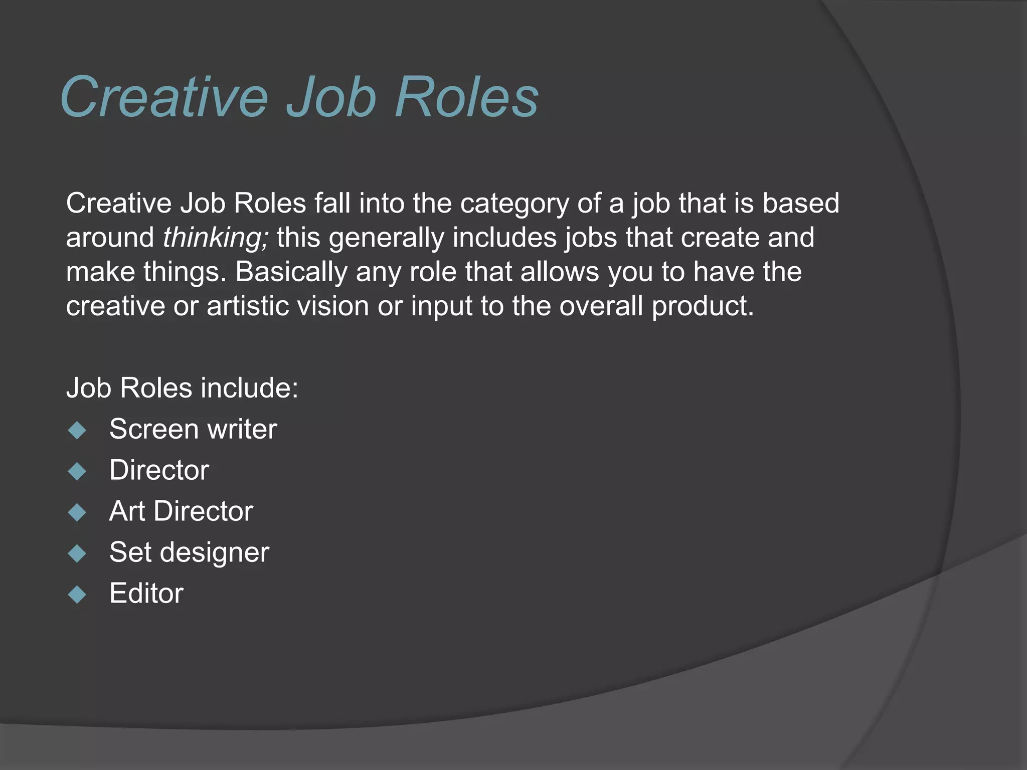 Job Roles Presentation | PPTX
