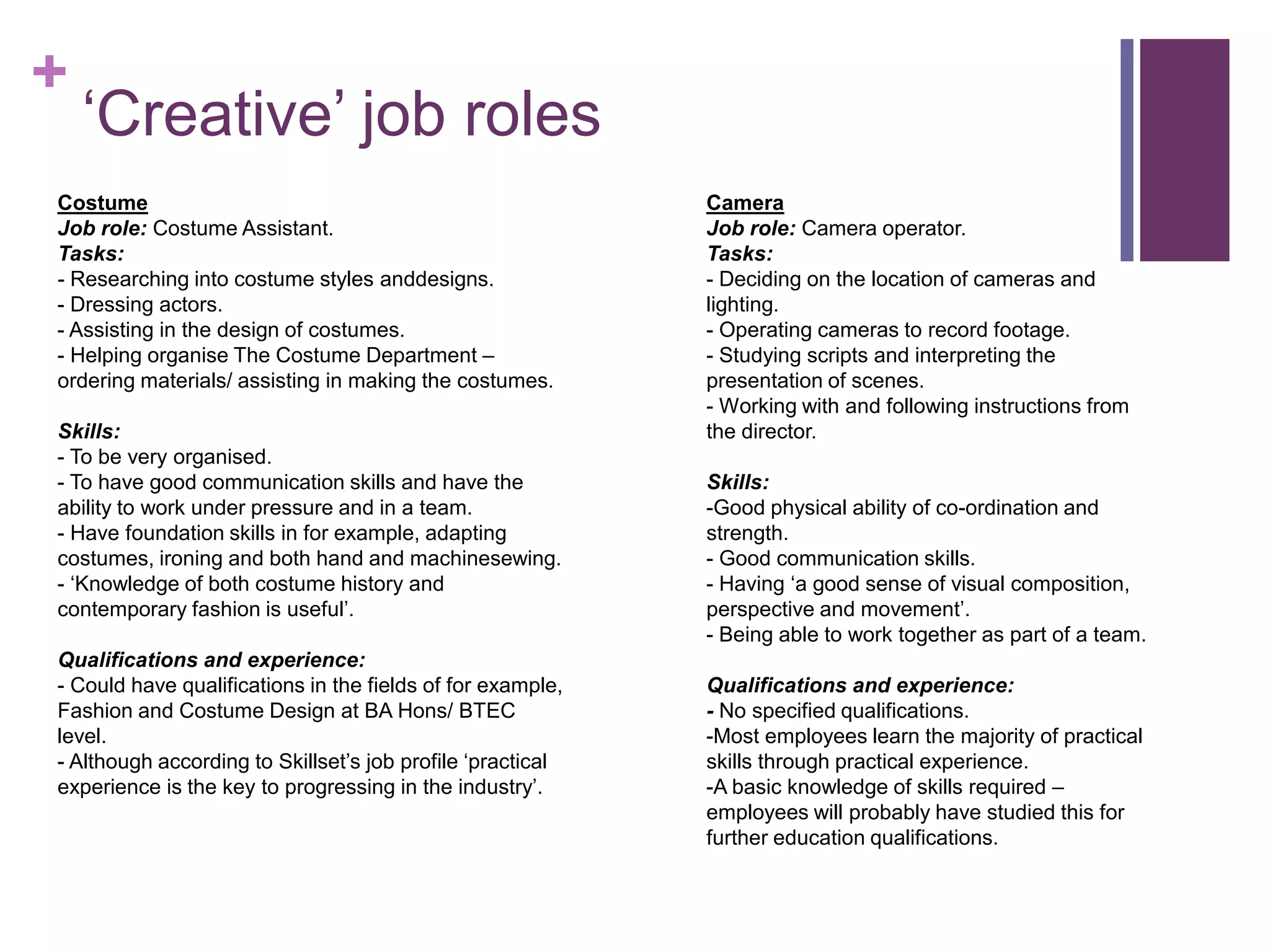 Job roles presentation 2 | PPT