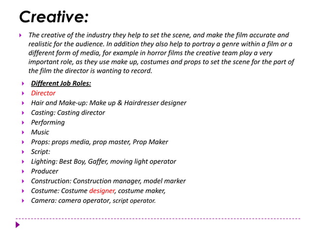 Job roles within media industry | PPTX