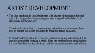 JOB ROLES WITHIN A RECORD LABEL | PPTX