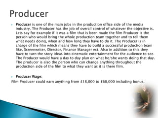 Job roles within the film and tv industry | PPTX | Video Production ...