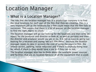 Job roles within the film and tv industry | PPTX