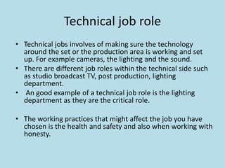 Job roles within the tv industry | PPT | Free Download
