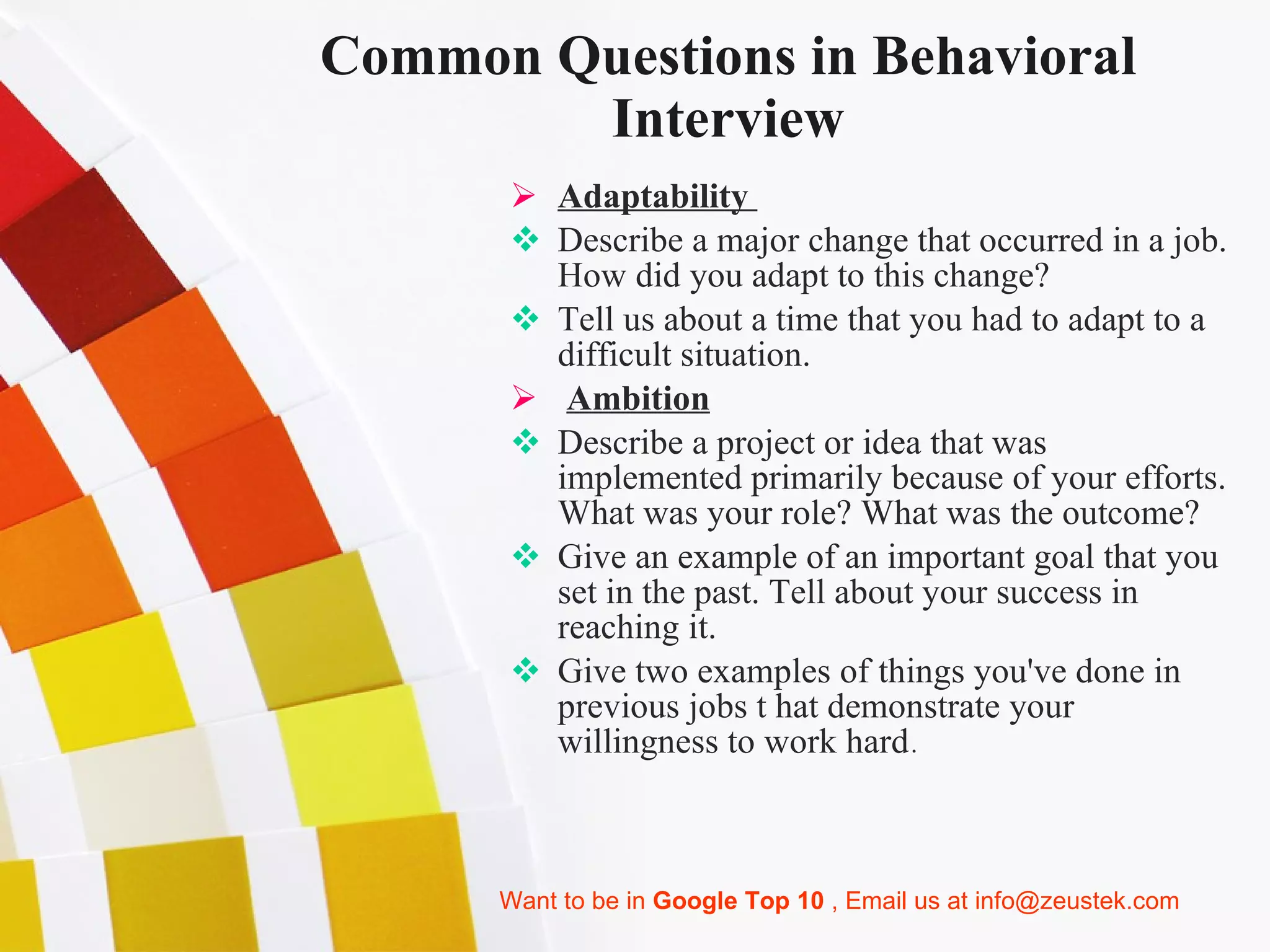 Behavioral interviews | PPT